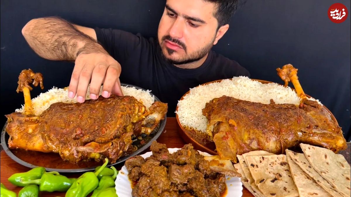 ویدئو غذا خوردن با صدا؛ خوردن 5 کیلوگرم چلو گوشت و چلو جگر توسط جوان