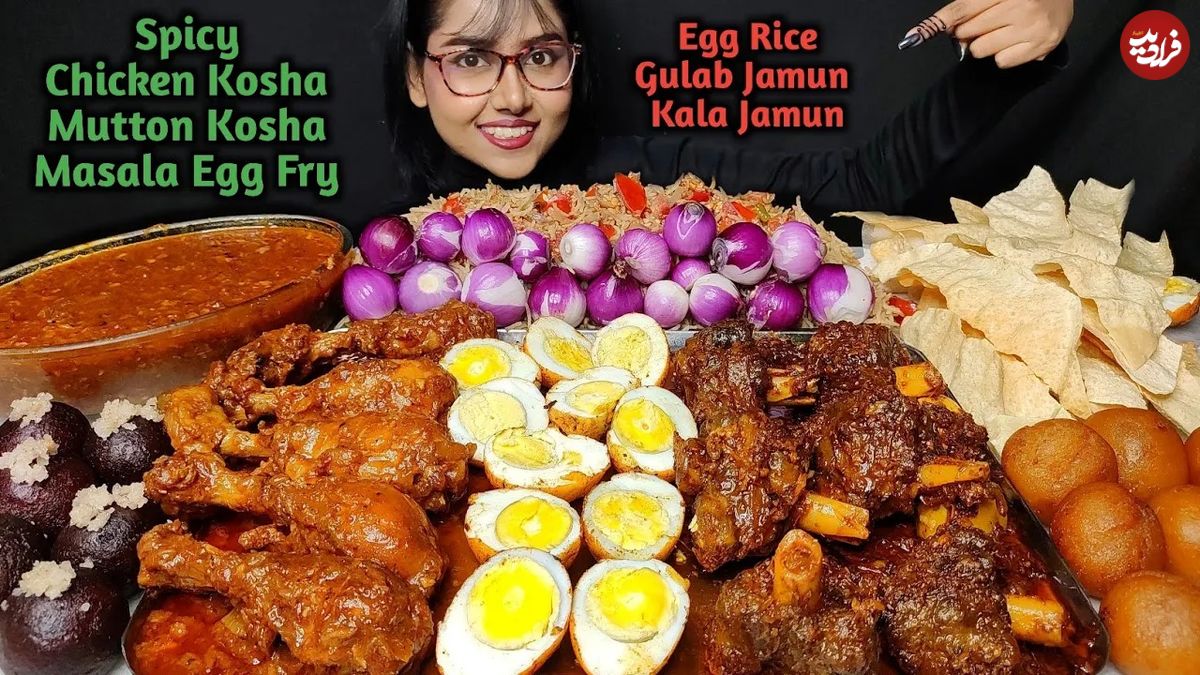 ویدئو غذا خوردن با صدا؛ خوردن 5 کیلوگرم چلو گوشت، مرغ و تخم مرغ توسط